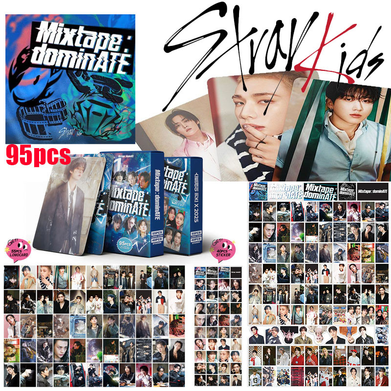 STRAYKIDS 95pcs Novo Álbum Stray Kids Mixtape : Dominate Photocard LOMO Card Set Photocards ...