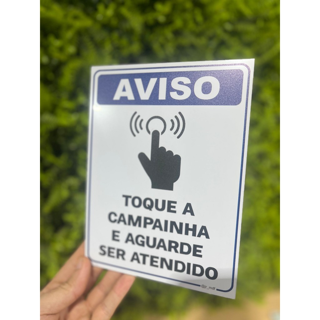 Placa Toque a Campainha e Aguarde Ser Atendido para Portarias e ...