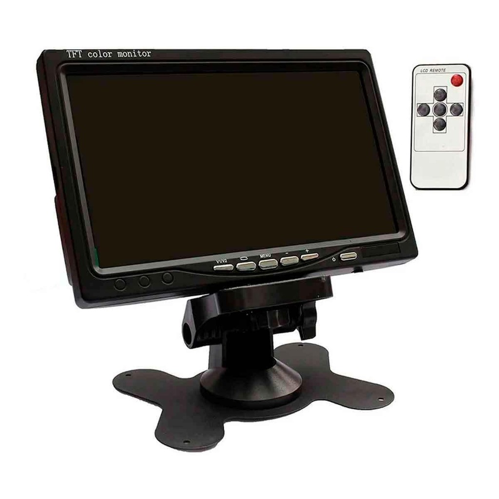 Tela Monitor 7 polegadas LCD Colorido, 2 entradas de vídeo (2 AV-in ...