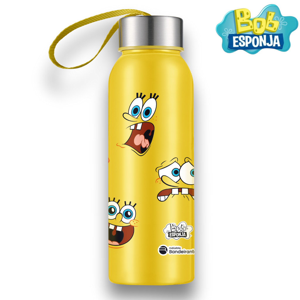Squeeze Garrafa Bob Esponja Amarelo 500ml Infantil Criança | Shopee Brasil