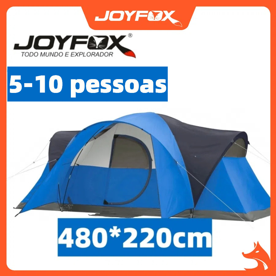 JOYFOX grande barraca de acampamento para 5-10 pessoas, barraca ...