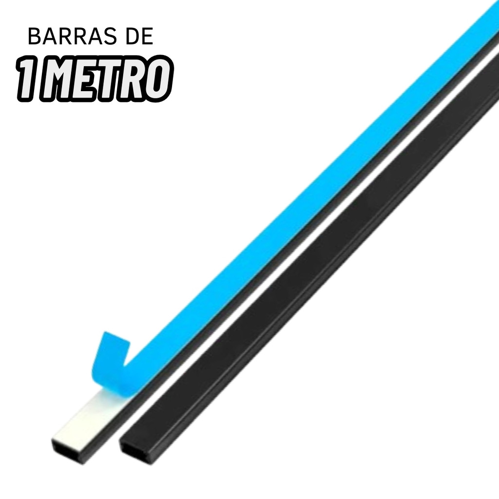 Canaleta 20x10mm C/ Fita Adesiva Preta Inova Pro Fácil Alumbra Barra 1 ...