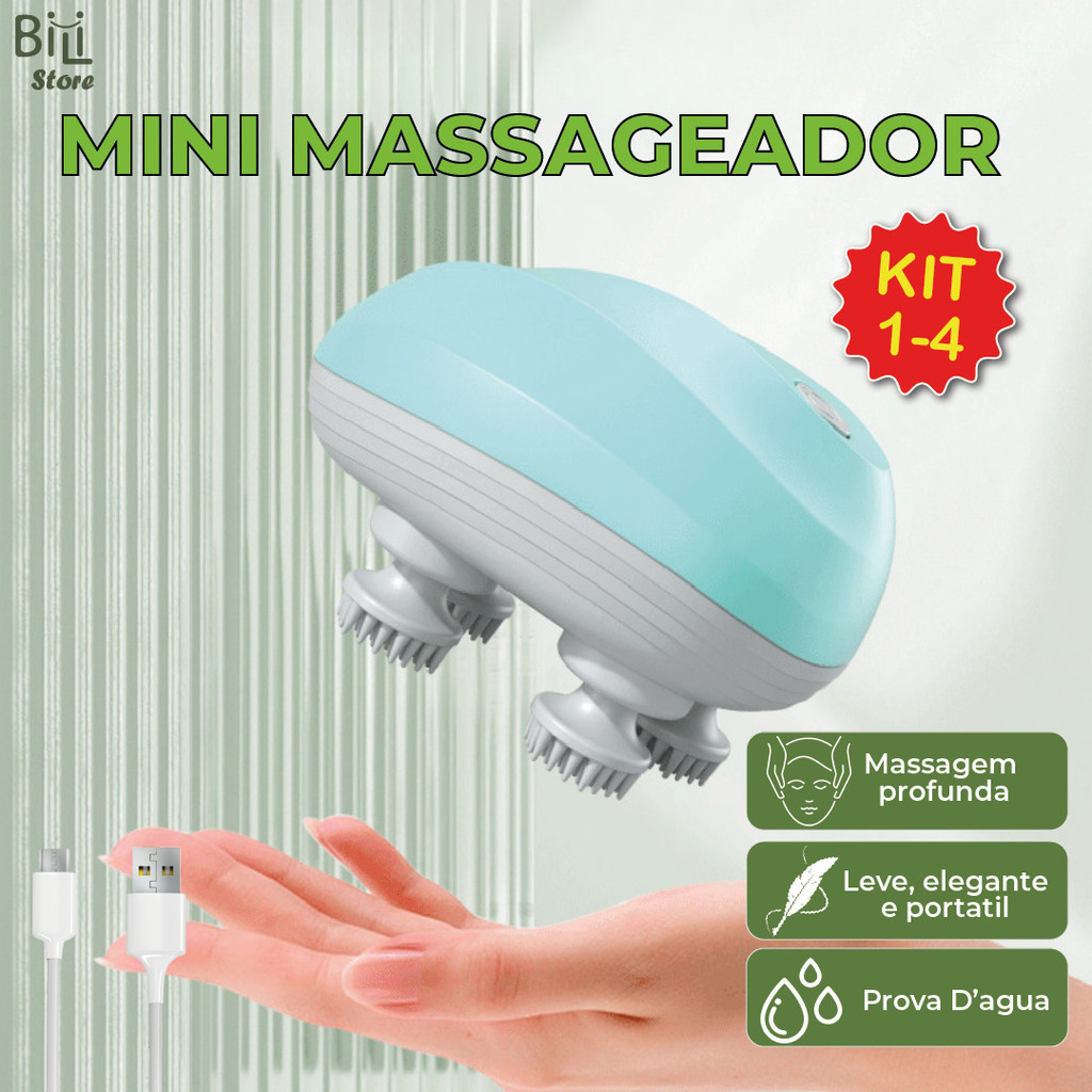 Mini Massageador Elétrico Portátil Recarregável USB a Prova Dágua ...