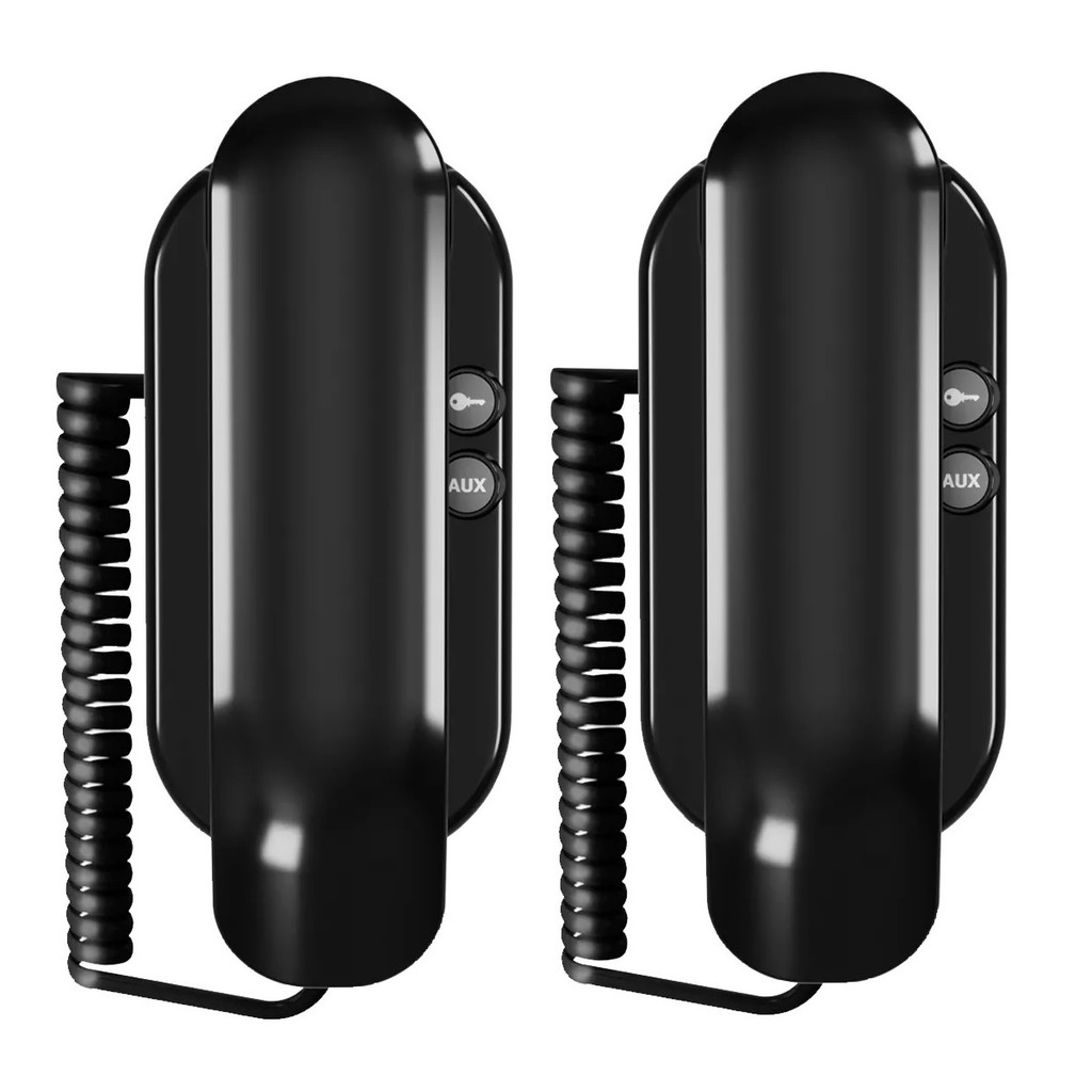 2 Monofone Interfone Interno Universal AGL S100 Pra Porteiro Preto ...
