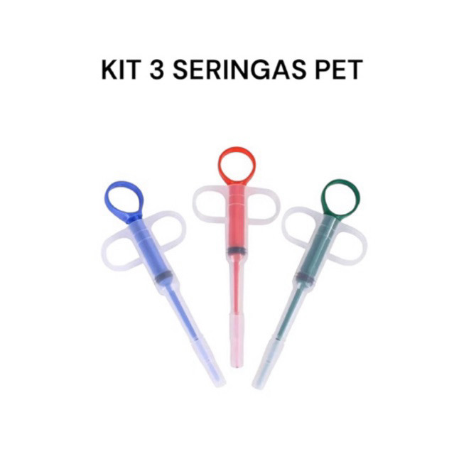 KIT 3 Aplicadores Seringa De Remédios Comprimidos Líquidos Alimentador ...