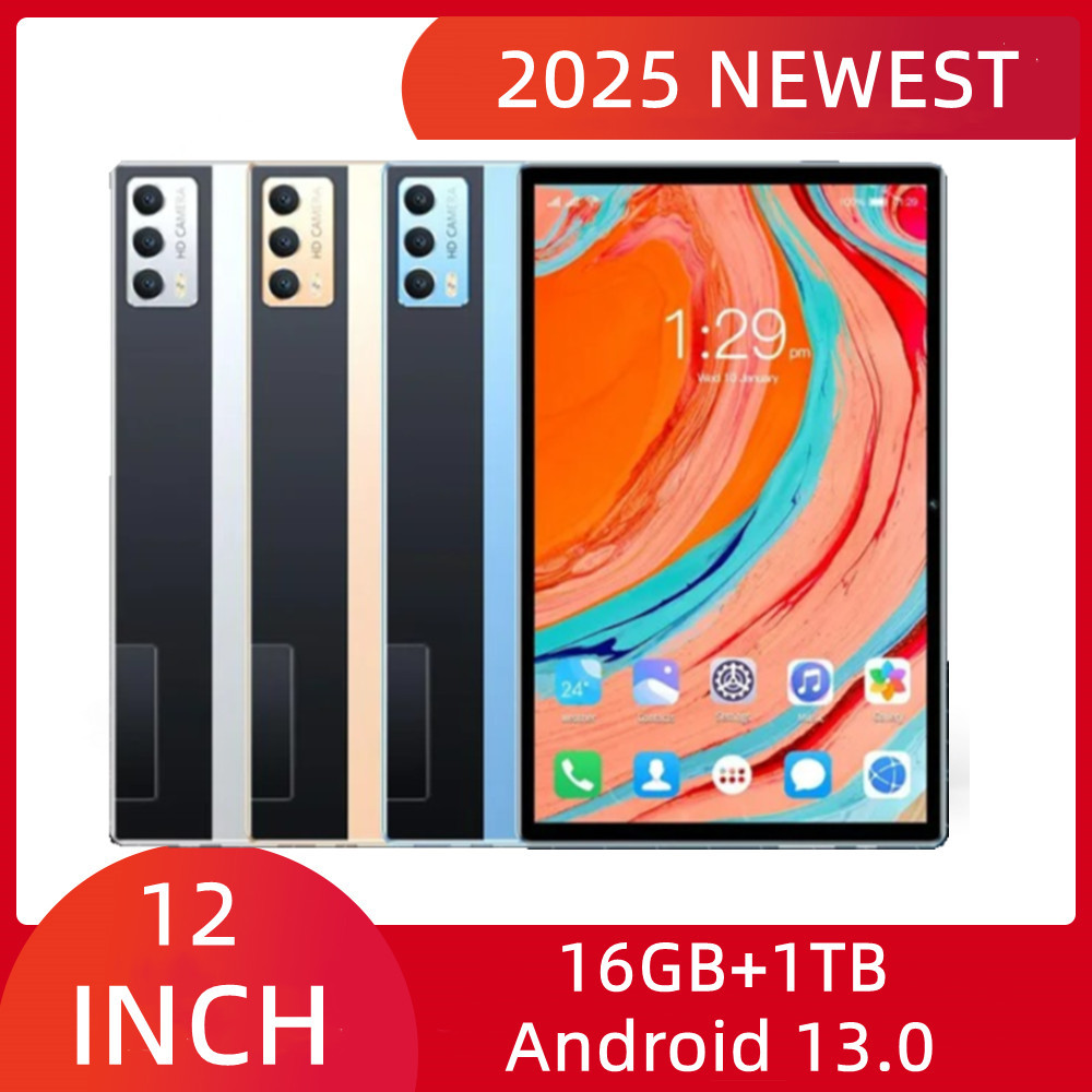 2025 Novo Android 13 Tablet 10 Núcleo 12 Polegada Tela 16Gb RAM 1Tb ROM ...