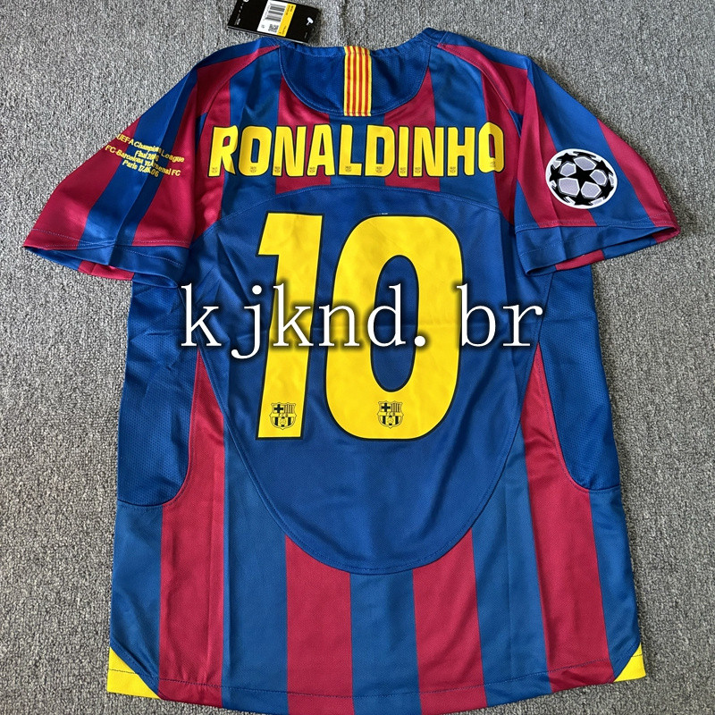 0506 Ronaldinho, Iniesta, Messi, Xavi Camisa Retro QQHG | Shopee Brasil