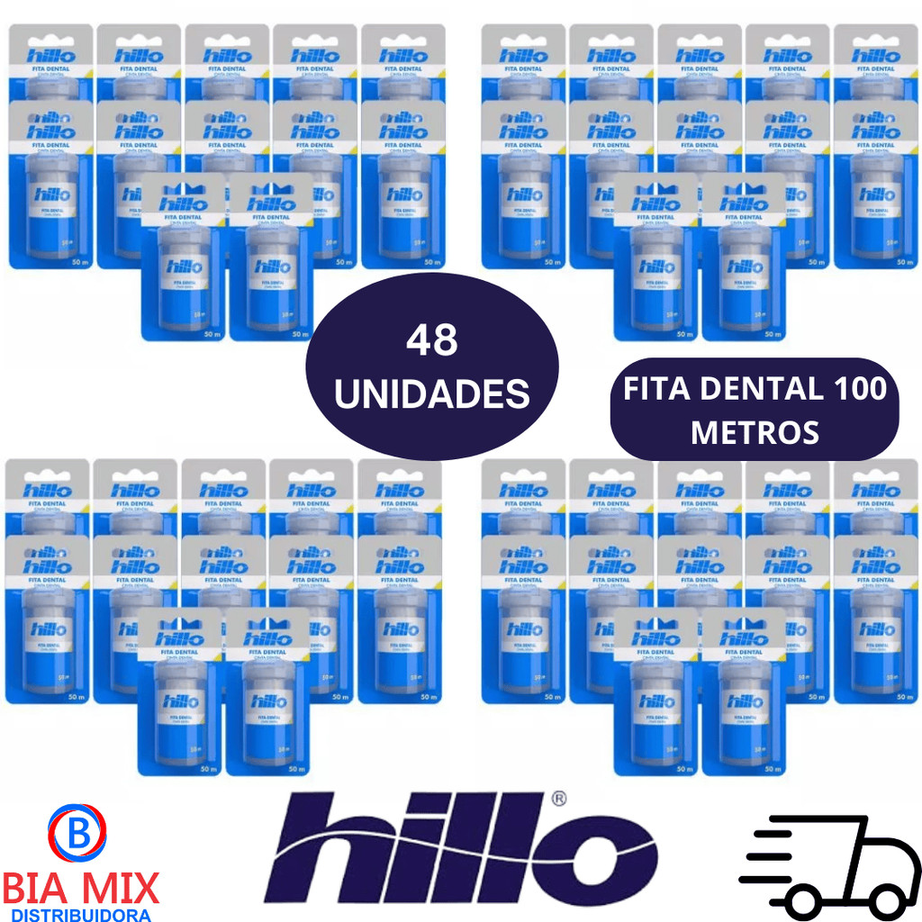 Kit COM 48 Fita Dental Hillo 100m | Shopee Brasil