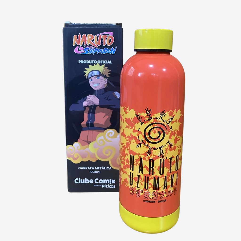 Garrafa Naruto Metálica Oficial 550ml Laranja | Shopee Brasil