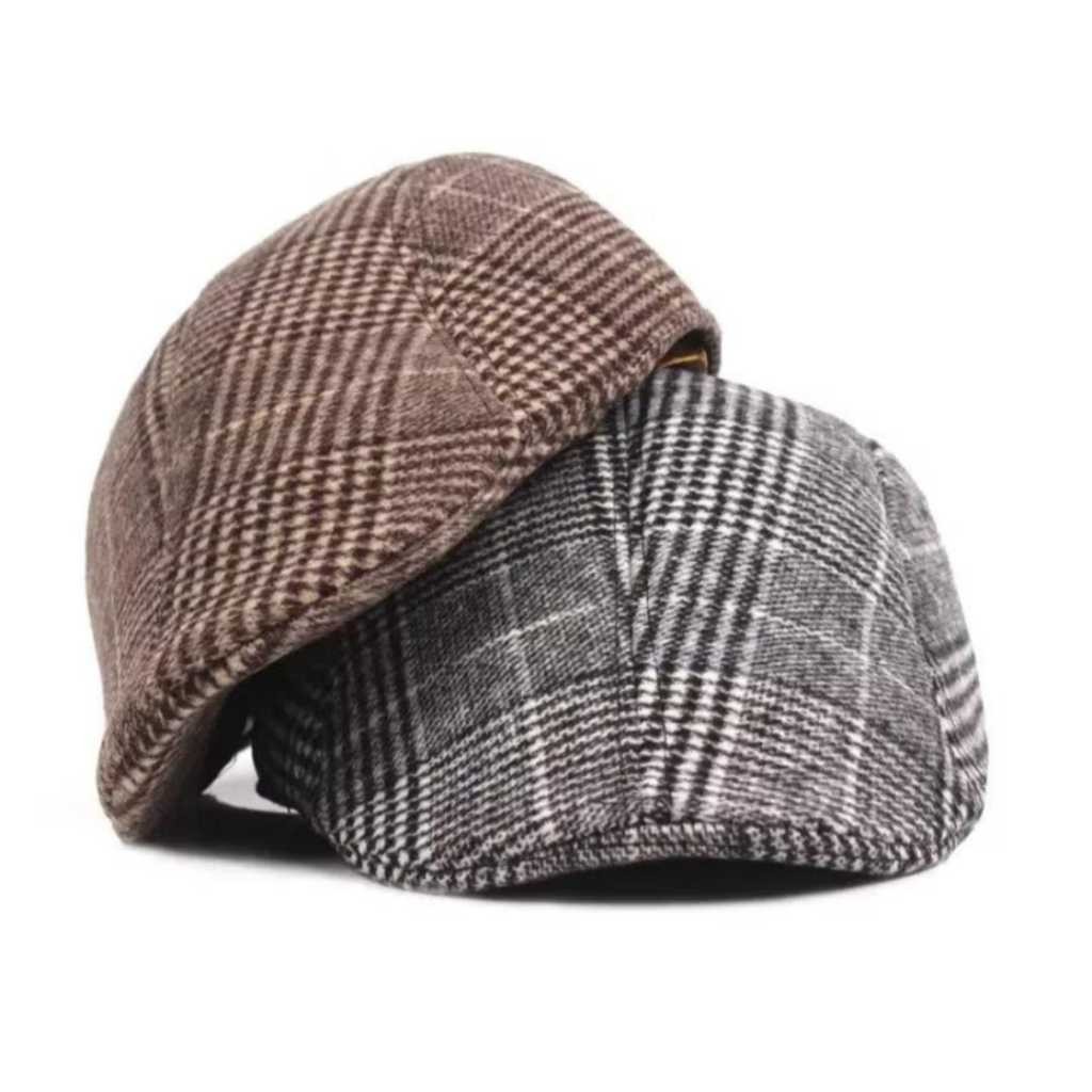 Boina Boné Masculino Estilo Italiano Algodão Elegante para Frio Outono ...
