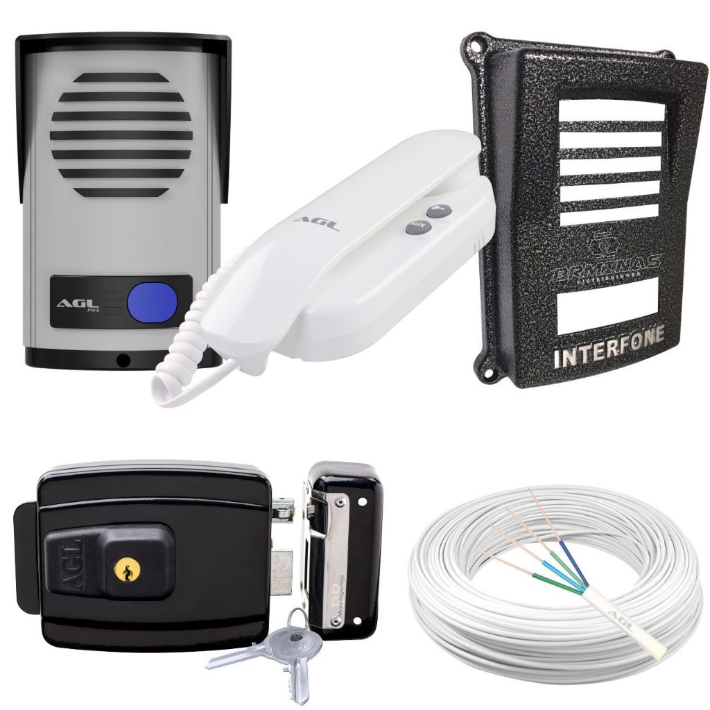 Kit Interfone Residencial AGL com Alimentação no Painel de Rua Modelo ...