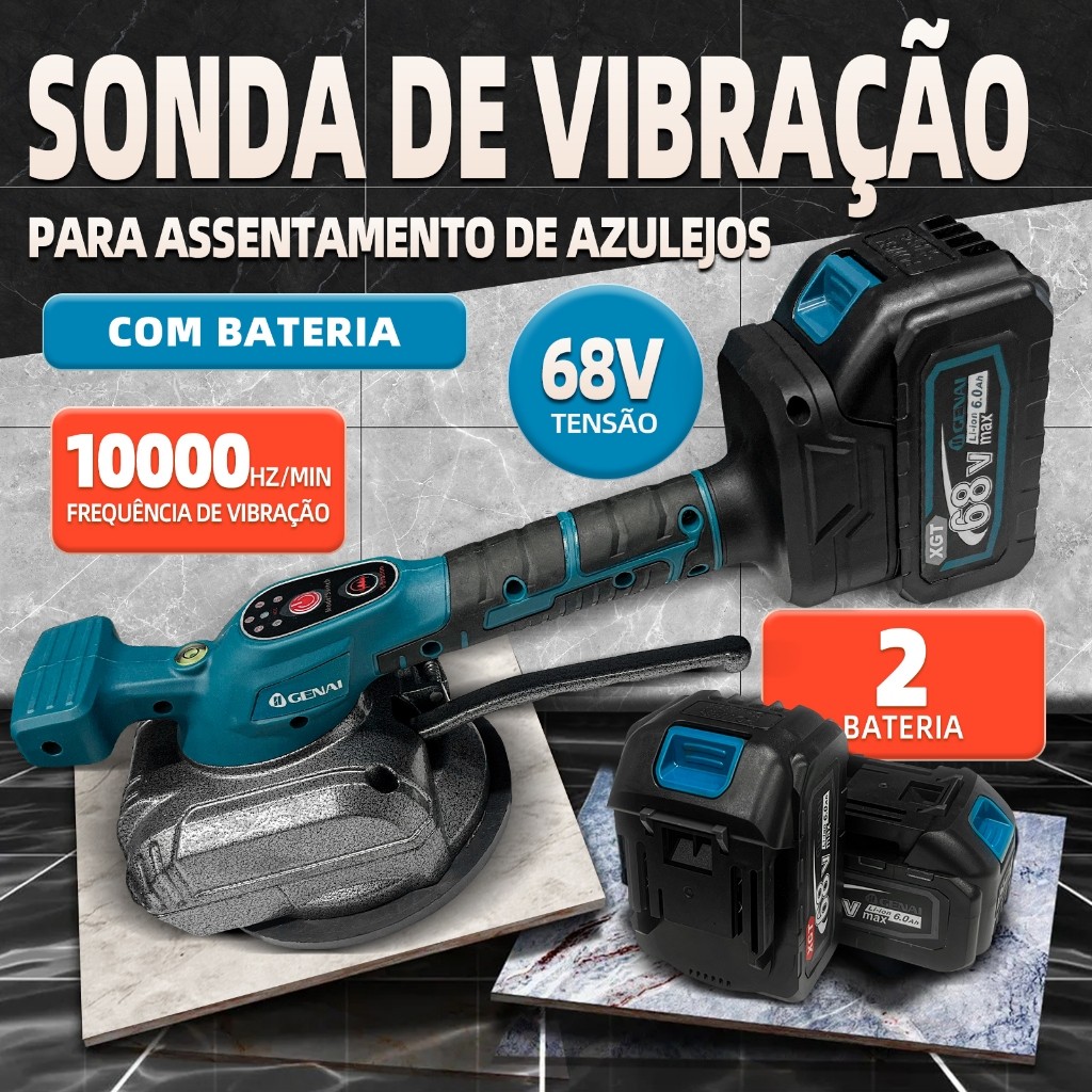 Maquina De Assentar Piso Elétrica Recarregável Com 2 Baterias 68v Linha ...