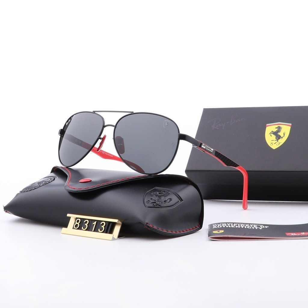 Óculos Polarizados Retro Clássicos da Marca Ferrari Ray-Ban para Homens ...