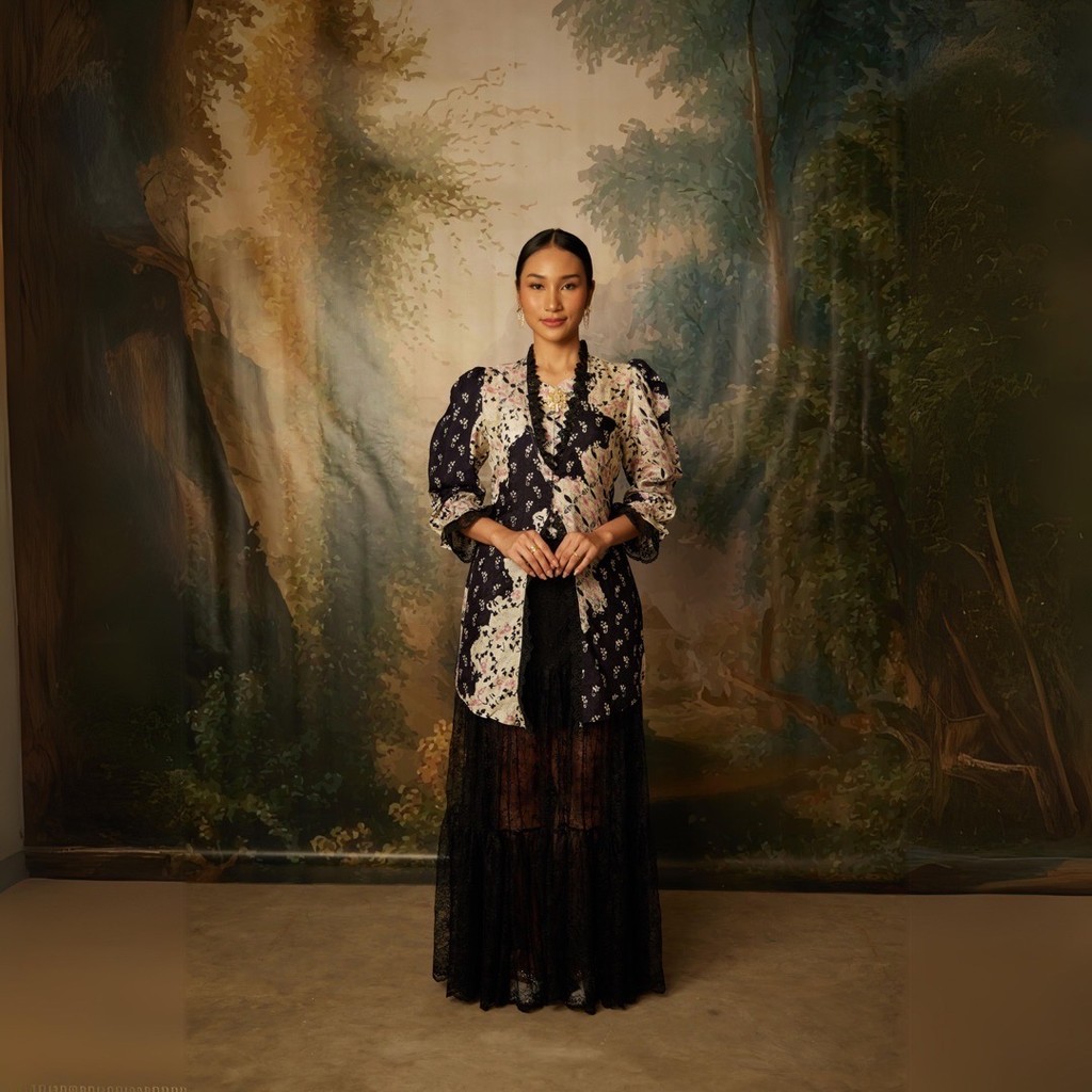 HITAM Kartinis-Saia Janara De Renda Preta | Shopee Brasil