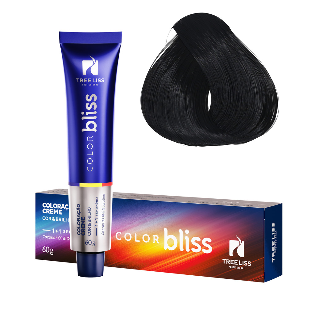 Coloração Color Bliss Treeliss Profissional - 2 Preto Natural 60Gr ...
