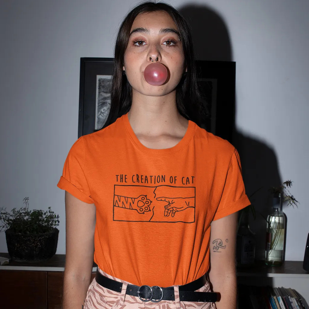 The CREATION OF CAT Unissex Manga Curta 7 Cores (Estoque Pronto) Criar ...