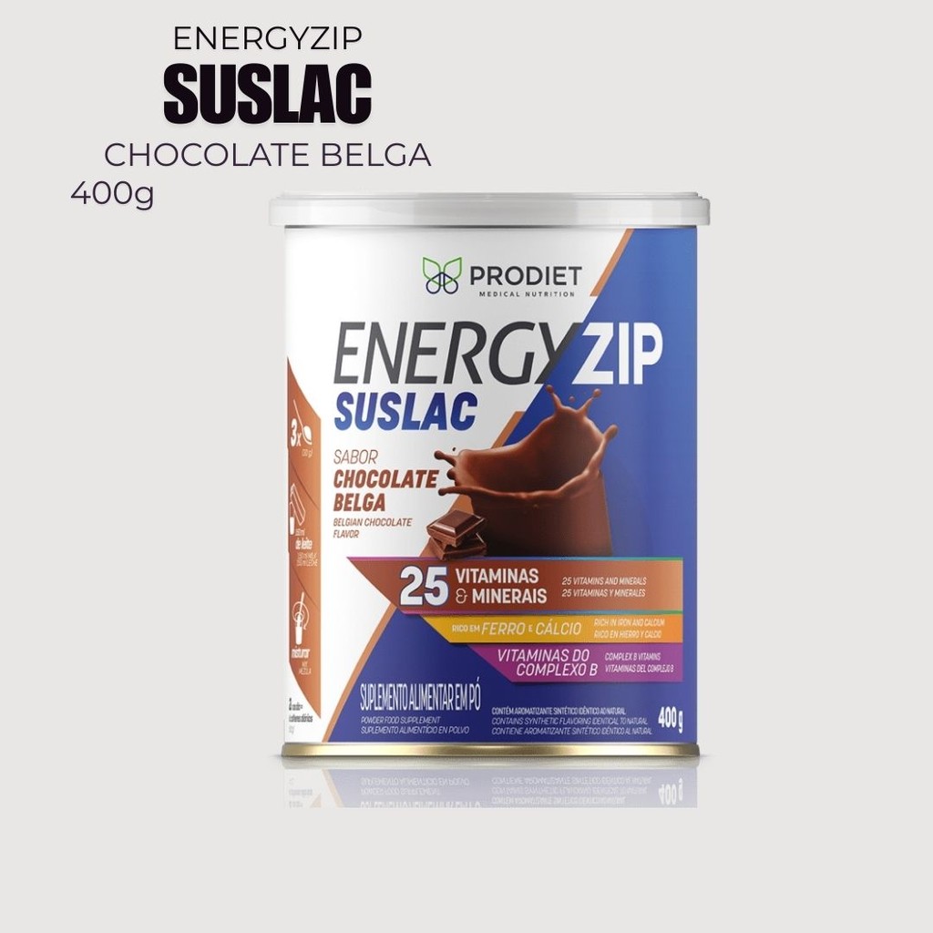 Energyzip Suslac 400g - Chocolate - PRODIET (VALIDADE 14/11/25) (VALOR ...
