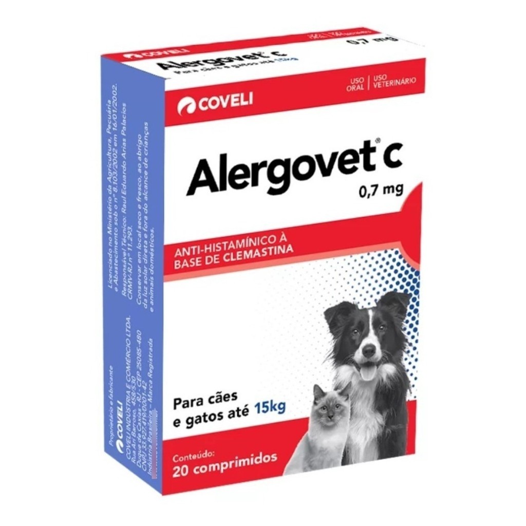 Alergovet C 0,7mg Antialérgico Com 10 Comprimidos - Coveli | Shopee Brasil