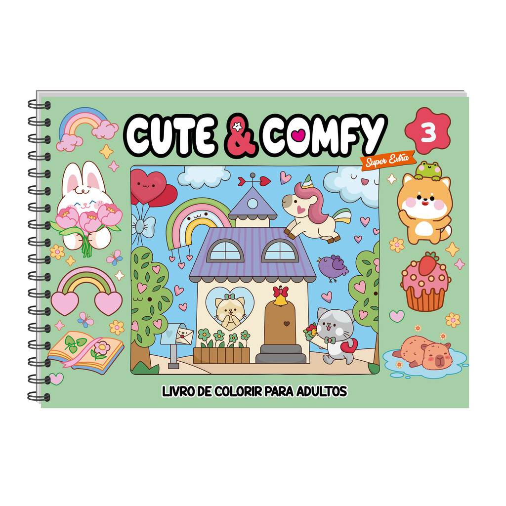 Cute & Comfy – Super Extra Vol. 3 – Livro de Colorir Adulto com 32 ...