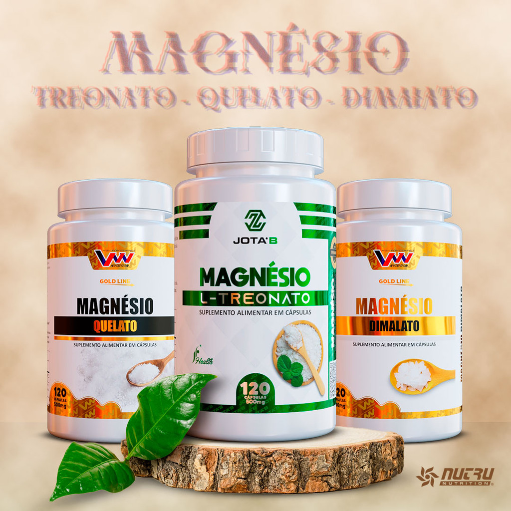 KIT 3 MAGNÉSIOS PODEROSOS | L-TREONATO + DIMALATO + QUELATO | FOCO MENTAL, ENERGIA & SONO ...