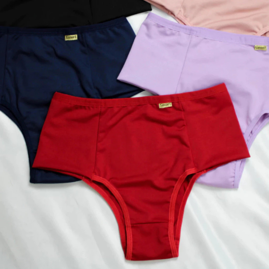 Kit 10 Calcinha Pala Dupla Cintura Alta Feminina | Shopee Brasil