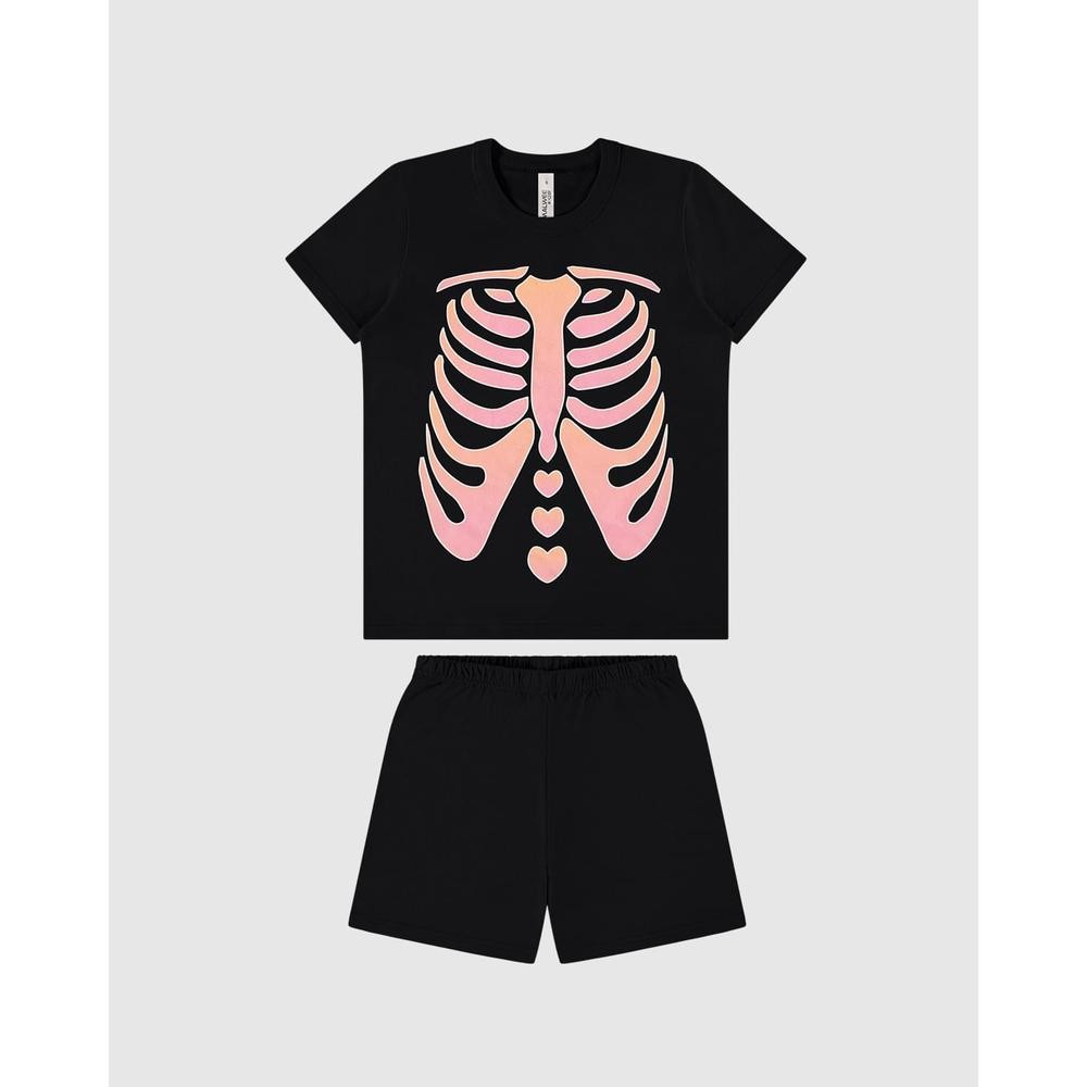 Pijama Infantil Unissex Esqueleto Halloween Em Algodão Malwee Kids ...