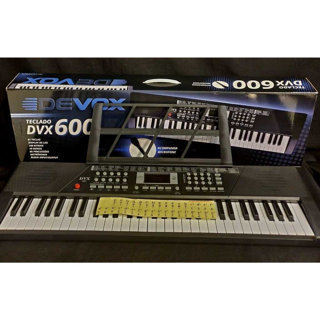 Teclado Musical 61 Teclas Microfone Devox BD-600 | Shopee Brasil