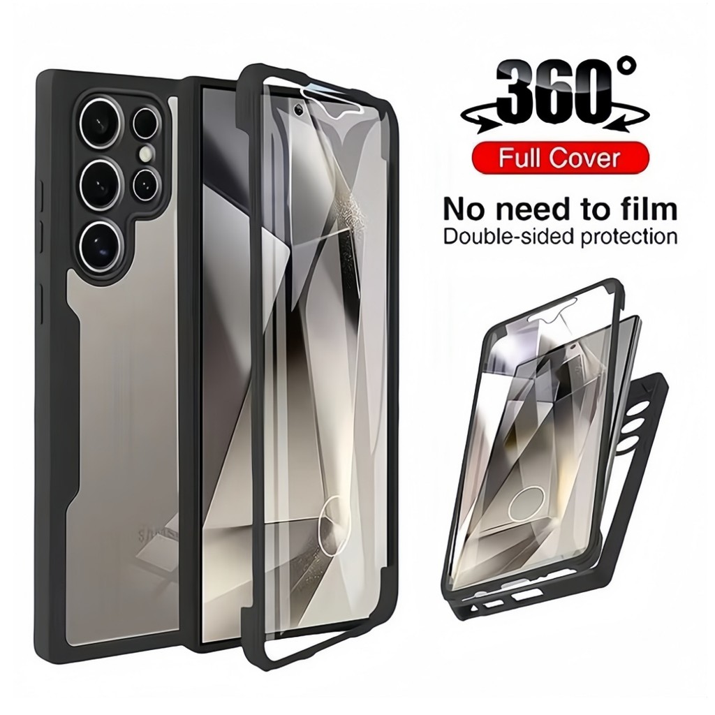 Capa de telefone transparente 360 à prova de choque para Samsung Galaxy S25 S24 S23 Ultra A06 ...