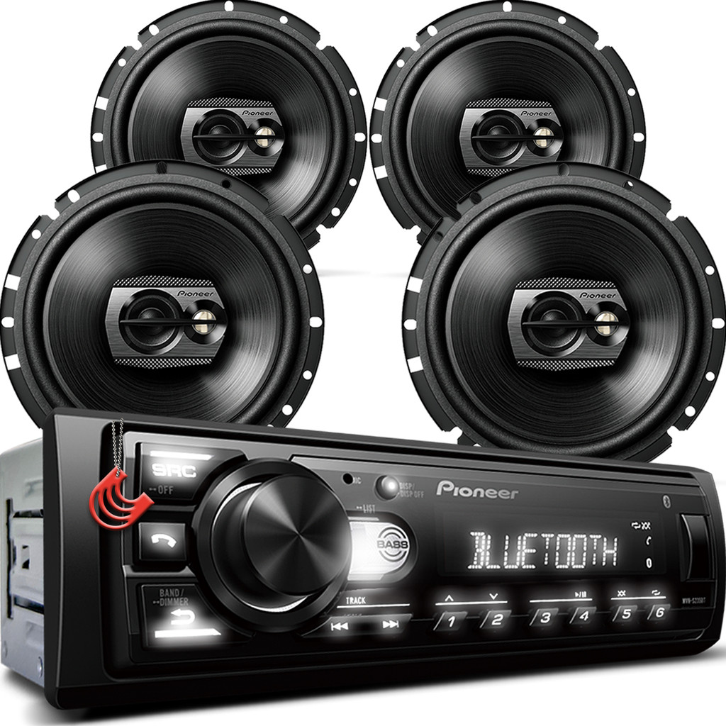 Combo Kit Auto Radio Som Aparelho Automotivo Usb Pioneer + 4 Falantes ...