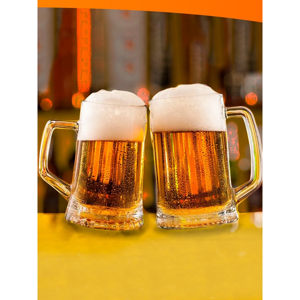 Kit 2 Canecas de Vidro Chopp Cerveja 390ml Designer Moderno Quadrada | Shopee Brasil