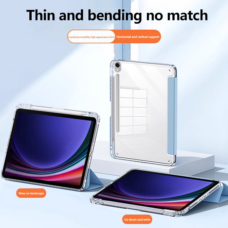 Capa Dura Acrílica Transprent HD Para Samsung Galaxy Tab S10 Plus 2024 A9 S8 S7 + S9 FE S7 12.4 ...