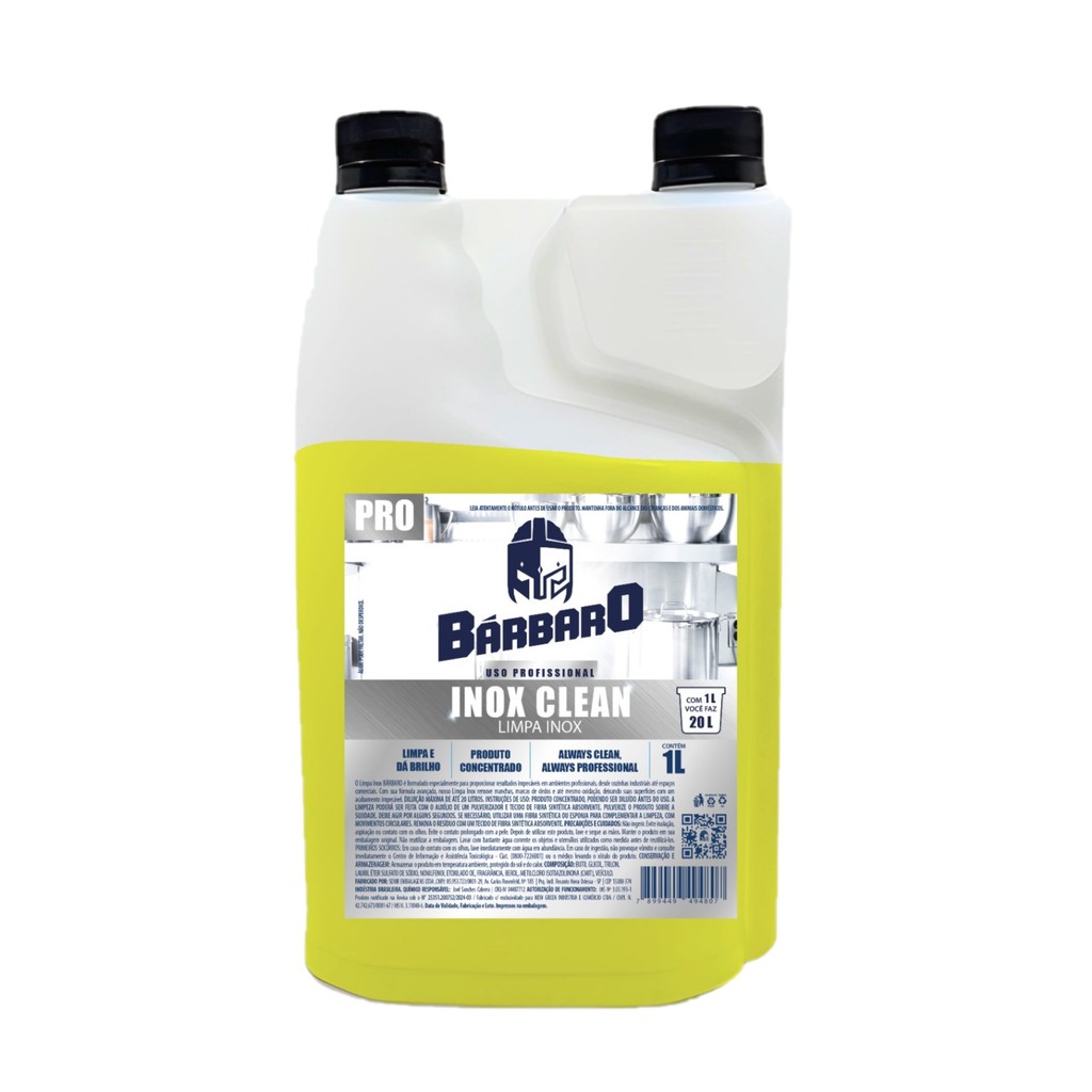 Limpa Inox Clean C/dosador 1L - BÁRBARO | Shopee Brasil