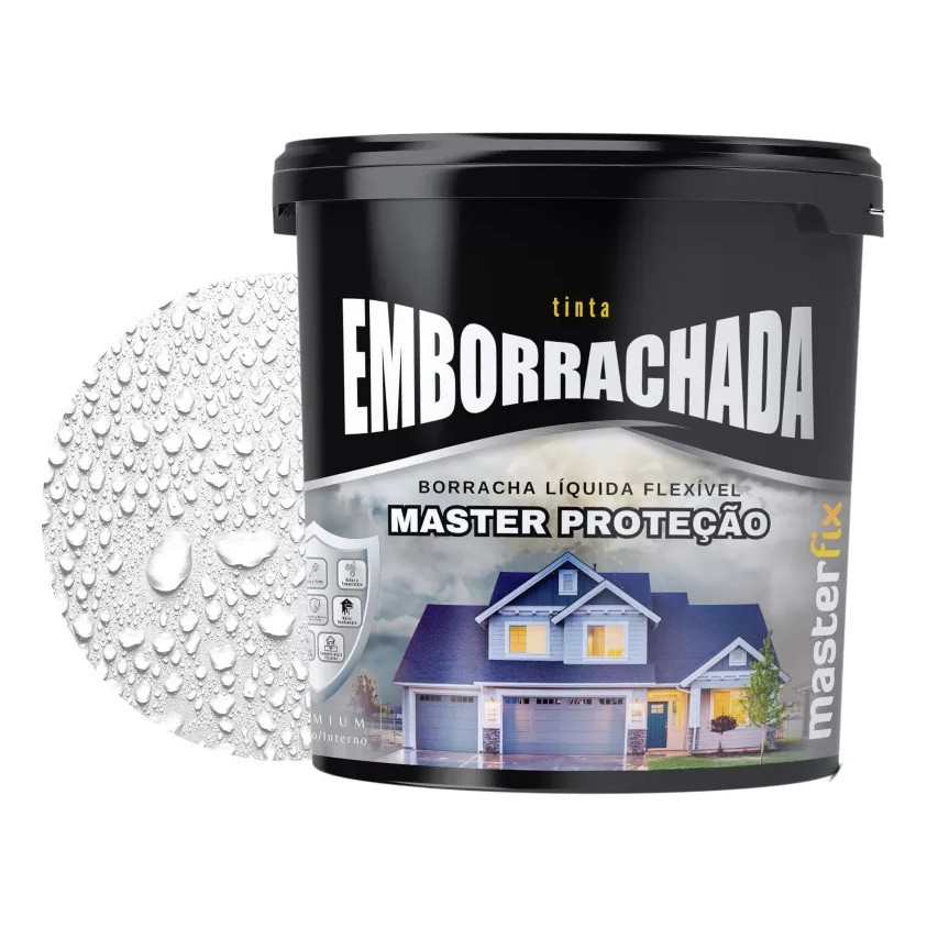 Tinta Emborrachada Masterfix 4kg Impermeável Flexível cor: Branco | Shopee Brasil