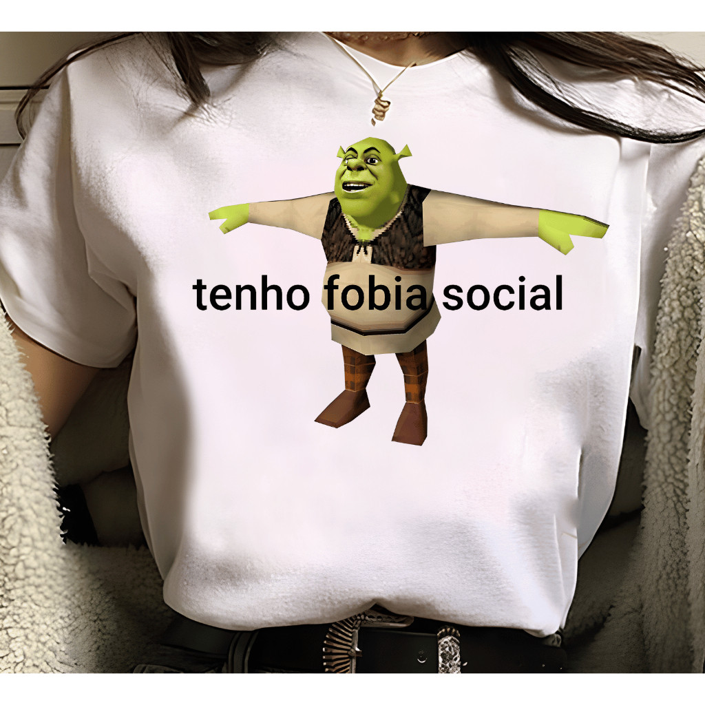 Camiseta tenho Fobia Social Meme engraçada | Shopee Brasil