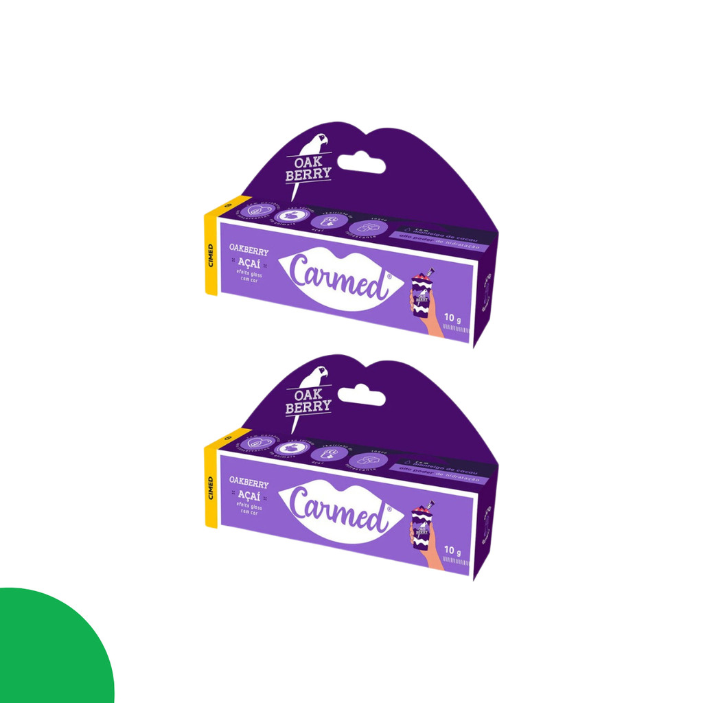 Kit 2 Carmed Açaí Hidratante Labial 10g Bastão Orgânico | Shopee Brasil