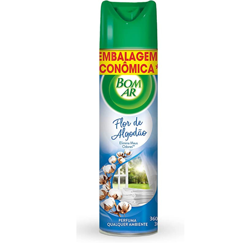 DESODORIZANTE BOM AR SPRAY 360ML FLOR DE ALGODAO | Shopee Brasil