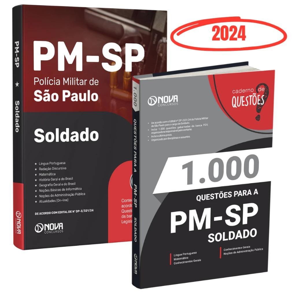 KIT PM-SP 2025 - Soldado (Apostila + 1.000 questões) | Shopee Brasil