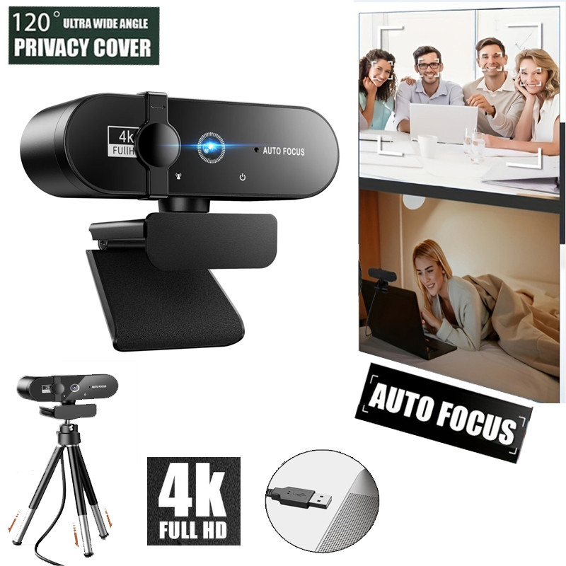 Câmera Full HD 4K Webcam Com Microfone Visão 360º Computador PC Para ...