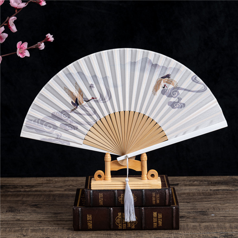 Leque de Seda Brocado Feito à Mão Estilo Chinês de Alta Qualidade Leque ...