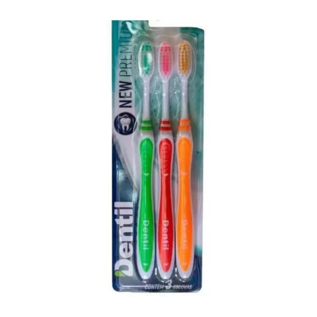Dentil - Escova de Dente New Premium Leve 3 Pague 2 - Macia | Shopee Brasil