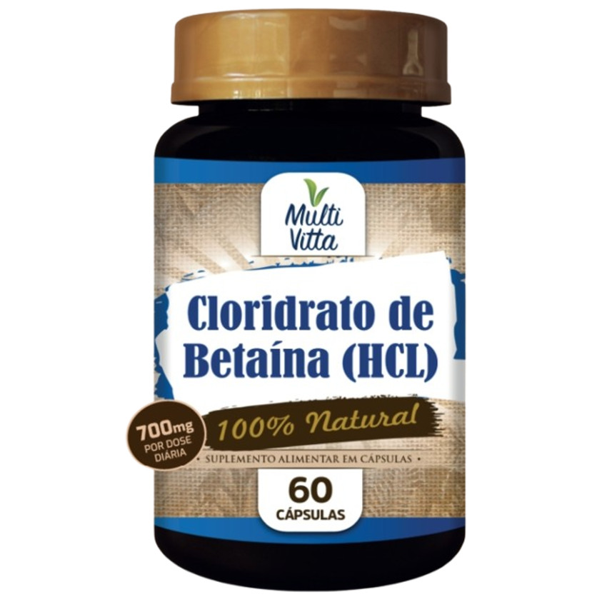 CLORIDRATO DE BETAÍNA HCL 60 CAPS MULTIVITTA | Shopee Brasil