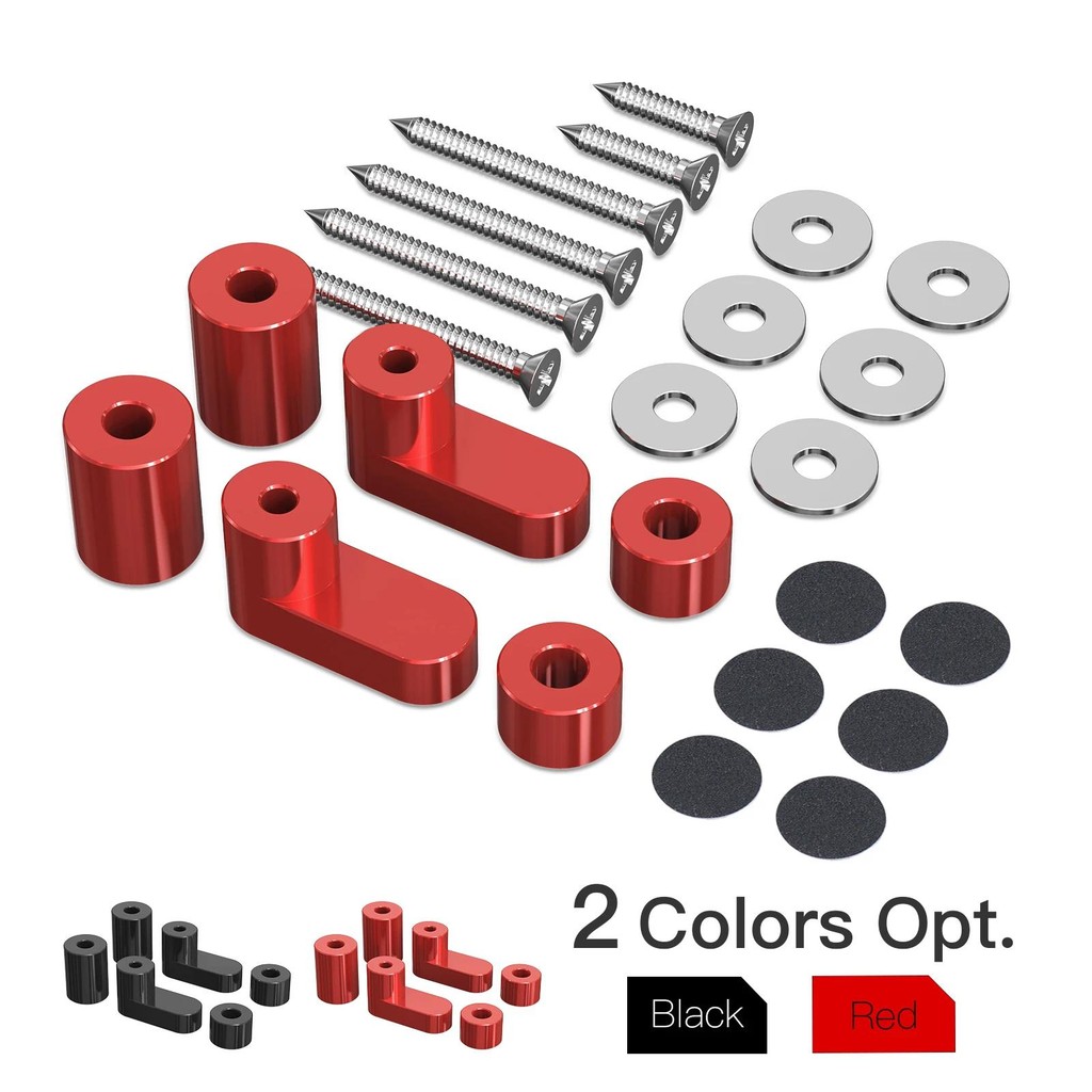 BEVINSEE Billet Alumínio Asa Traseira Spoiler Riser Kit Para Ford ...