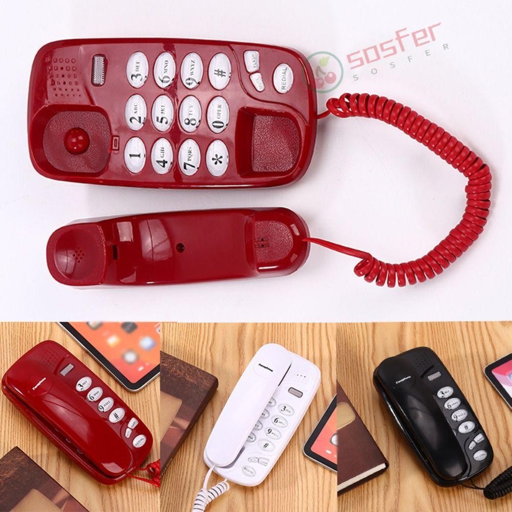 Telefone Com Fio SOSFER , Fixo Montável Na Parede Compacto Fone De Mesa ...