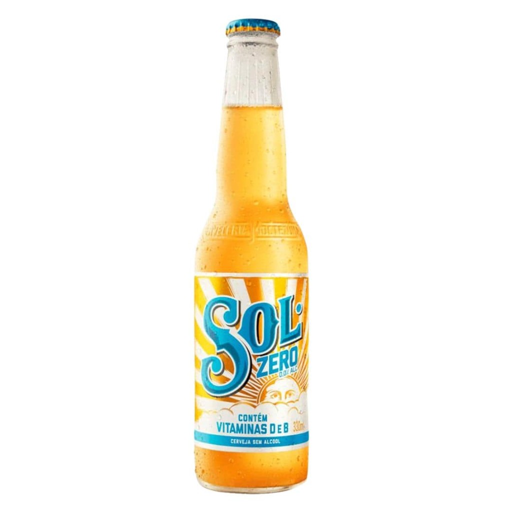 Cerveja Sol 0,0% Zero Álcool Leve Sem Glúten Long Neck 330ml Garrafa ...