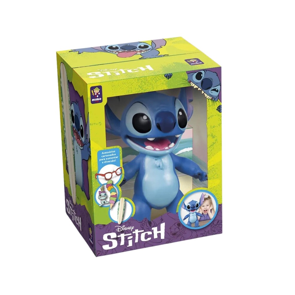 Boneco Stitch Gigante 40cm Articulado com Acessórios Cartonados Mimo ...