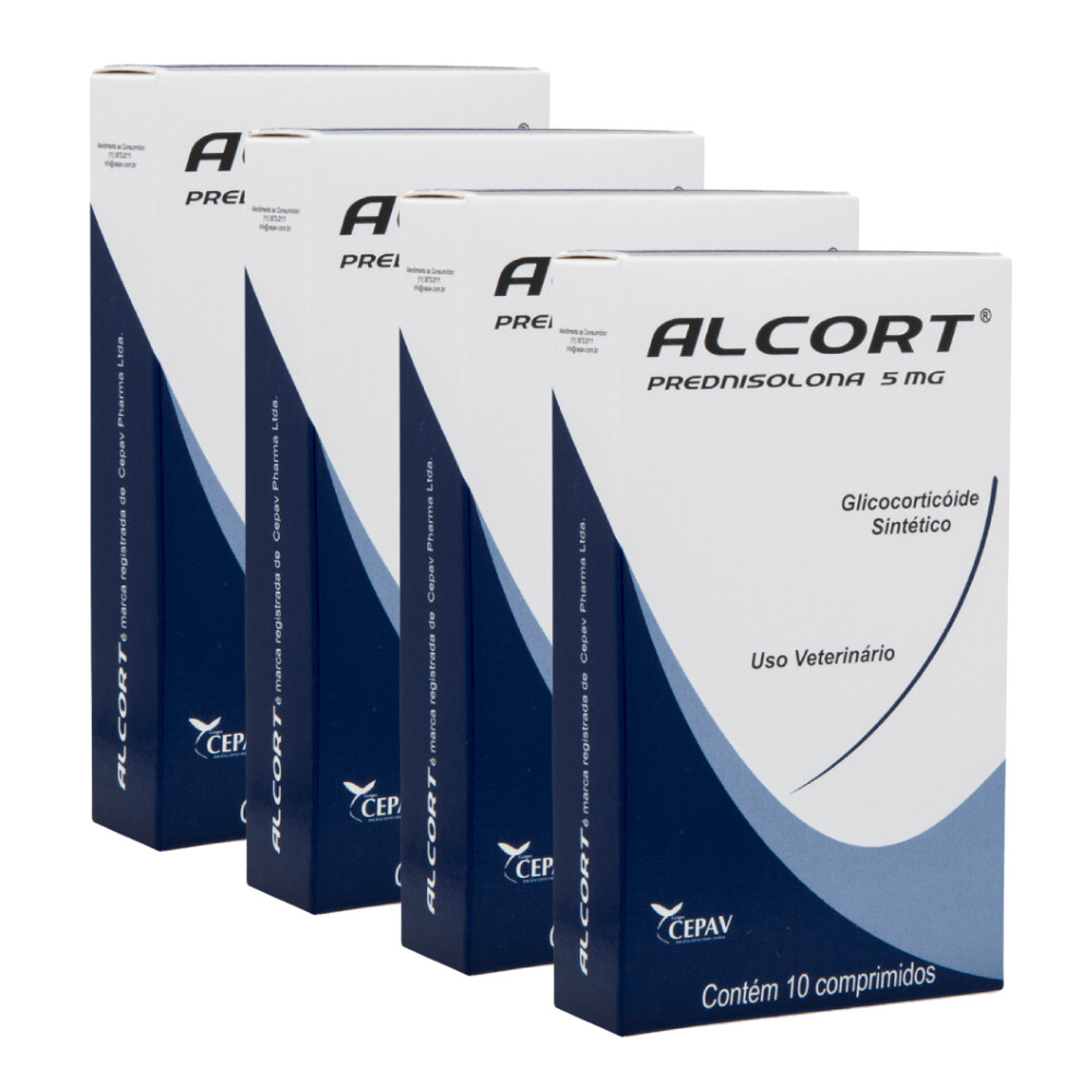 Alcort Cepav Anti-inflamatório Prednisolona 10 comprimidos - 5mg - Kit ...