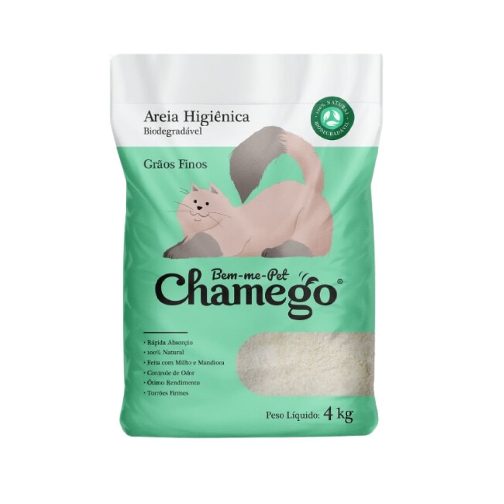 Areia Para Gato Biodegradável Mandioca Grão Fino 4kg Chamego | Shopee ...