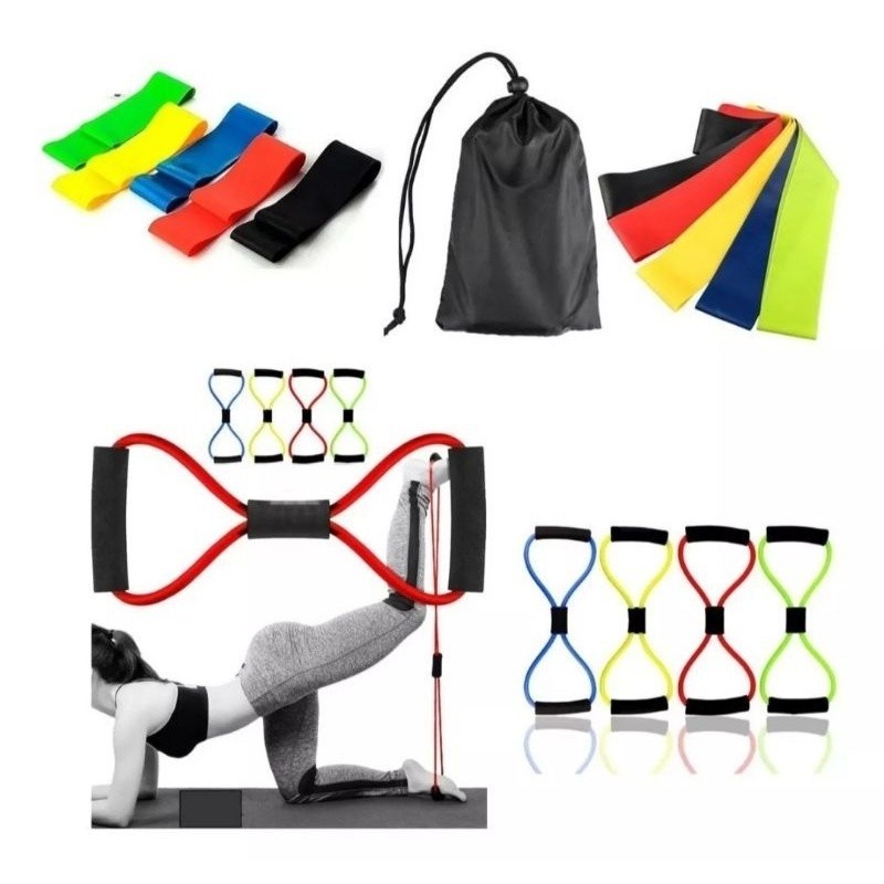 Kit 5 Elástico De Treino Mini Band + Cross Tube Elástico Tensão ...