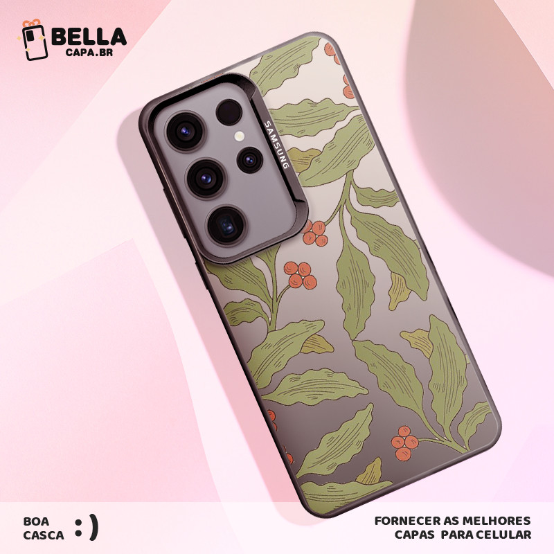 Folhas da sorte reflexivo Caixa para Samsung A03 04E 05S 20 72 M11 S20 ...