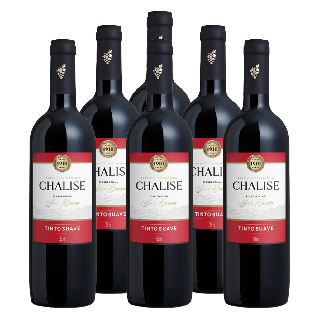 Vinho Chalise Tinto Suave 750ml 6 Unidades | Shopee Brasil